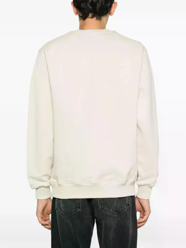 Drole De Monsieur Slogan-print Cotton Sweatshirt - Neutrals