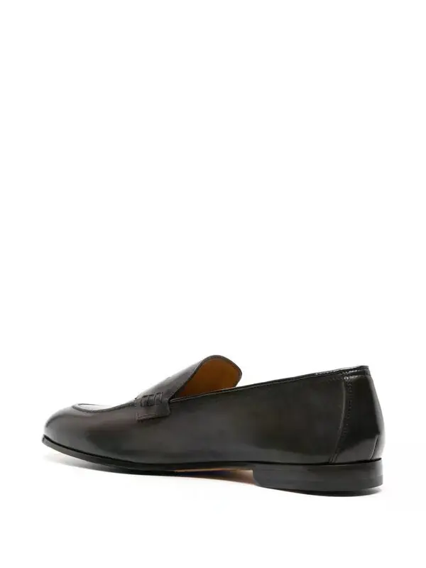 DOUCAL'S Patent Leather Penny Slot Loafers - Brown