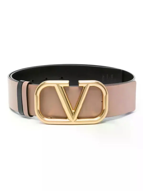 Valentino Garavani Reversible Vlogo Signature Belt In Glossy Calfskin - Neutrals