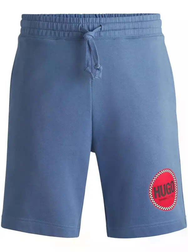 Hugo Printed Track Shorts - Blue