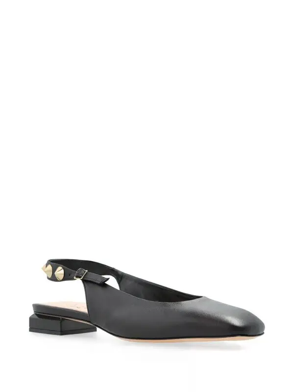 Agl Buckled Slingback Square Toe Shoes