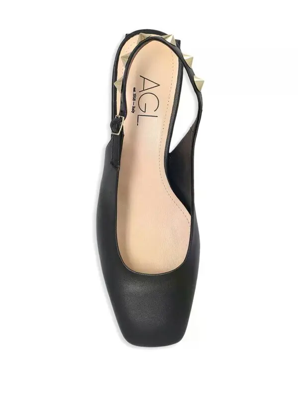 Agl Buckled Slingback Square Toe Shoes