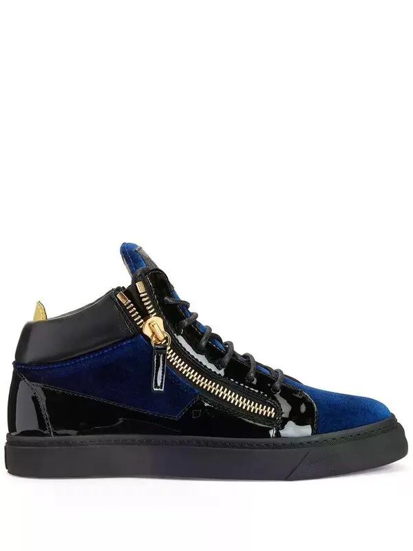 GIUSEPPE ZANOTTI Kriss High Top Sneakers With Zip Detail - Blue