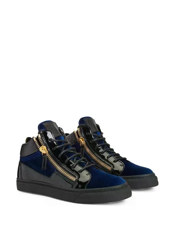 GIUSEPPE ZANOTTI Kriss High Top Sneakers With Zip Detail - Blue