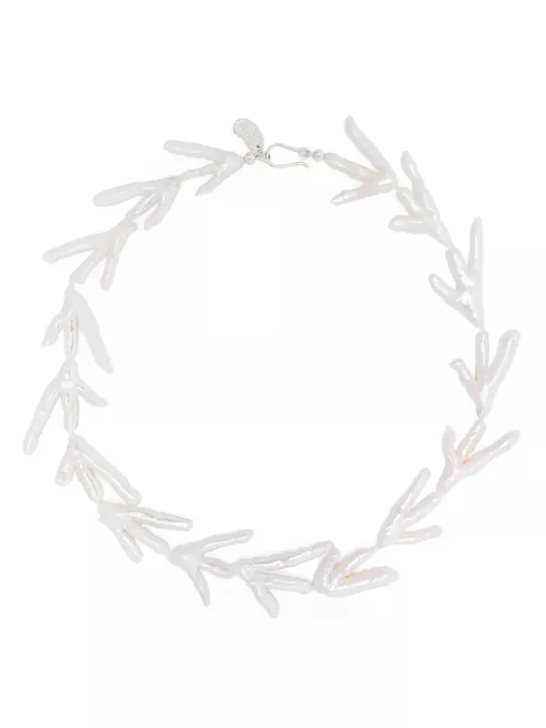 GOHAR WORLD Chicken Foot Pearl Necklace - Silver