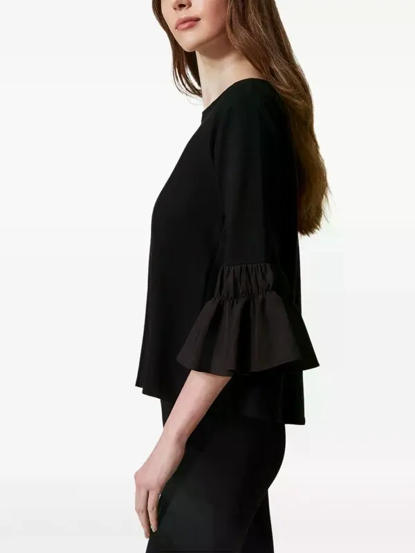 TWINSET Flounce-sleeve Boat Neck Top