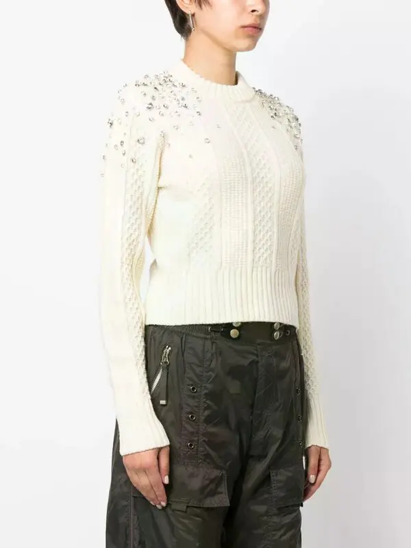 GOLDEN GOOSE Virgin Wool Jumper With Crystal Embellishments