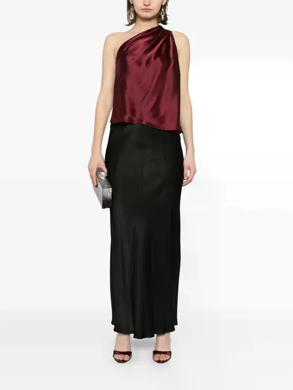 Michelle Mason Asymmetrical Halter Neck Top - Red