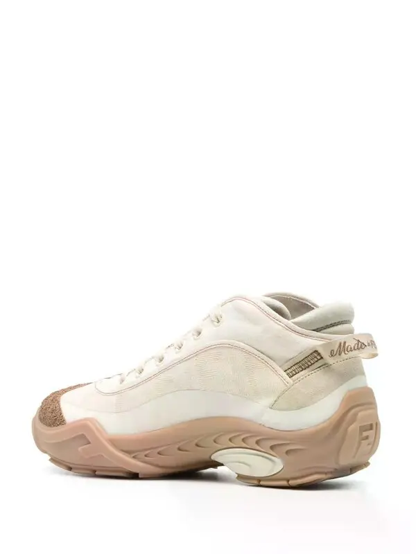 Fendi Panelled Canvas And Calf Leather Sneakers