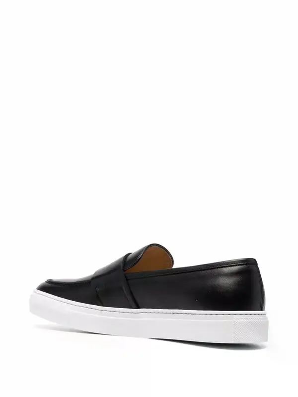 SCAROSSO Alberto Penny Leather Loafers - Black