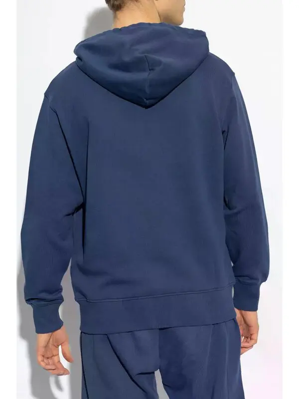 Versace Logo Plaque Hoodie - Blue