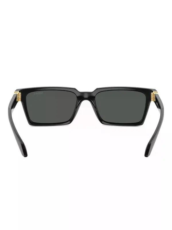 Versace Medusa Plaque Rectangle-frame Sunglasses - Black