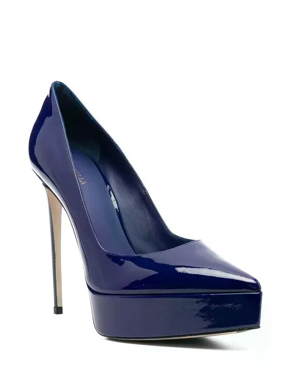LE SILLA Uma 120mm Patent Leather Pumps - Blue