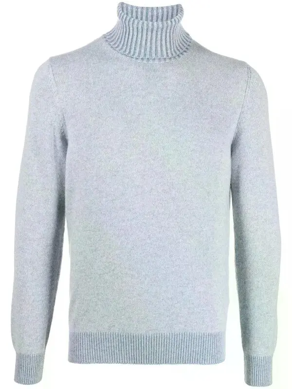 Malo Roll Neck Knit Jumper - Blue