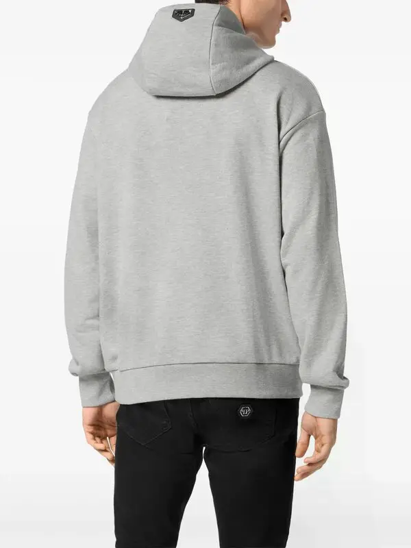 Philipp Plein Strass Hexagon Hoodie - Grey