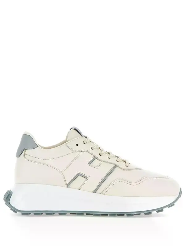 Hogan Leather Lace-up Sneakers - Neutrals