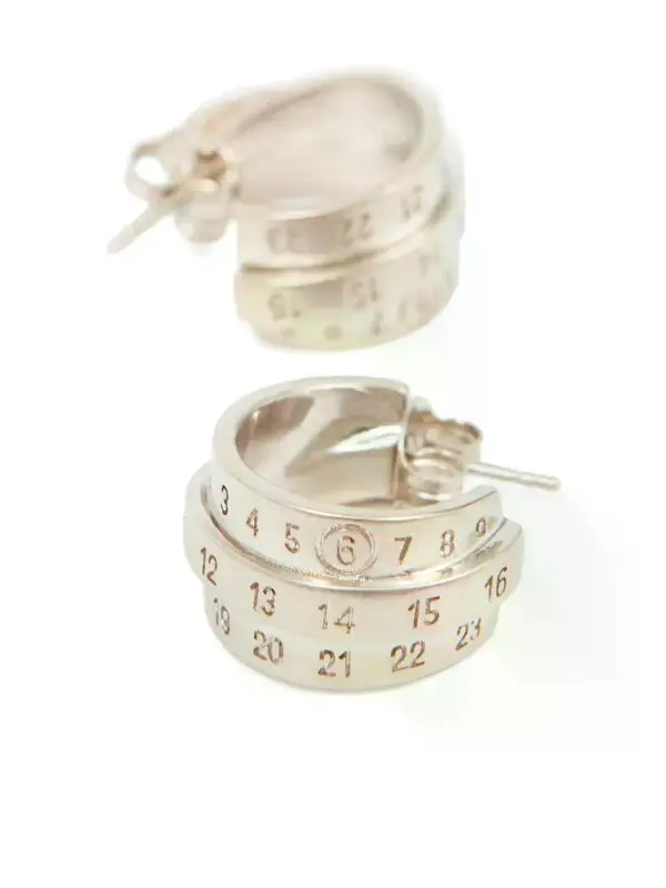 MAISON MARGIELA Triple Number-motif Earrings - Silver