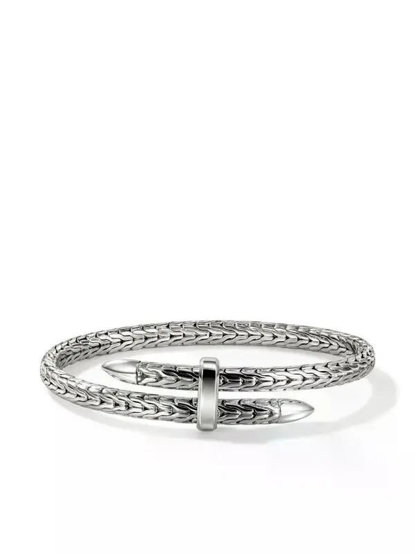 John Hardy Sterling Diamond Open Spear Cuff Bracelet - Silver