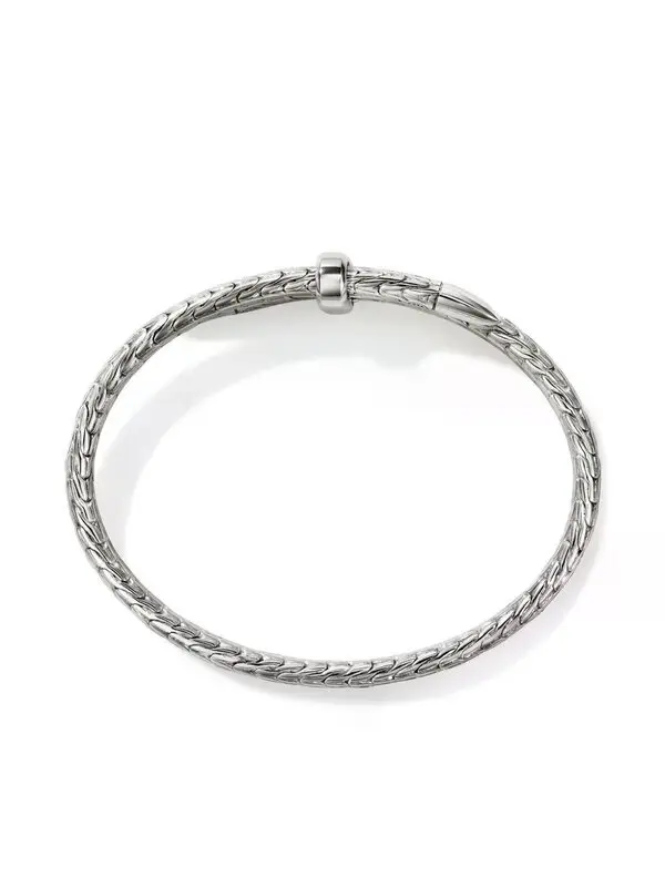 John Hardy Sterling Diamond Open Spear Cuff Bracelet
