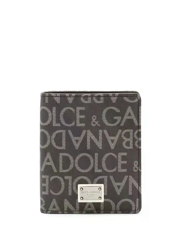Dolce & Gabbana Coated Jacquard Bi-fold Card Holder - Black