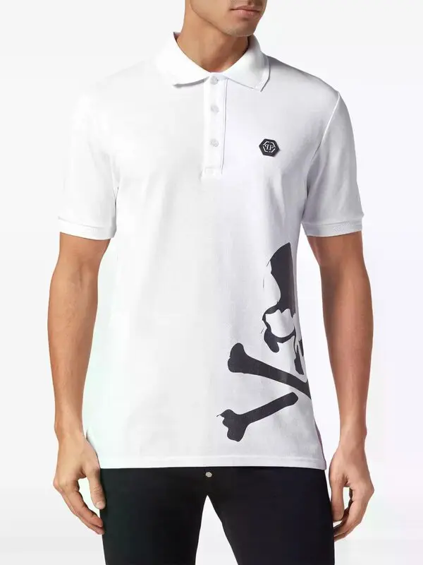 Philipp Plein Skull & Bones Cotton Polo Shirt