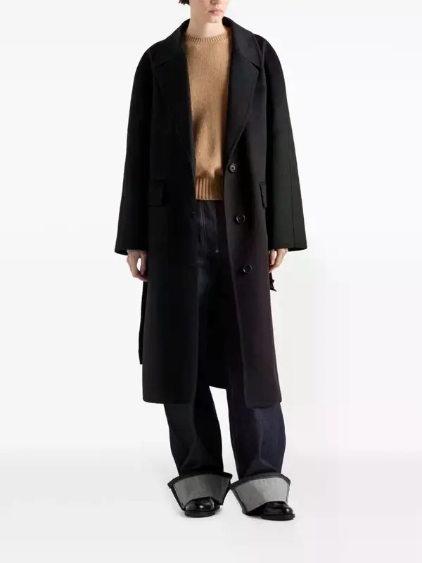 Prada Single-breasted Belted Coat