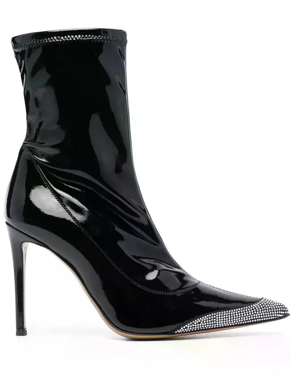 Alexandre Vauthier 105mm Crystal-embellished Patent-leather Boots