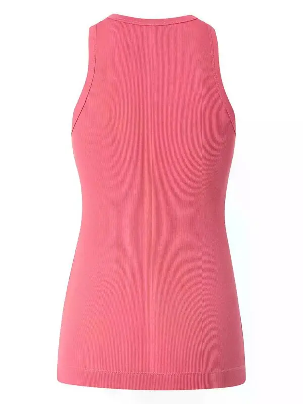 Pinko Logo-embroidered Ribbed Tank Top