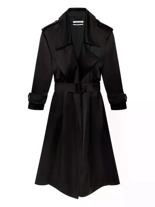 Another Tomorrow Satin-finish Trench Coat