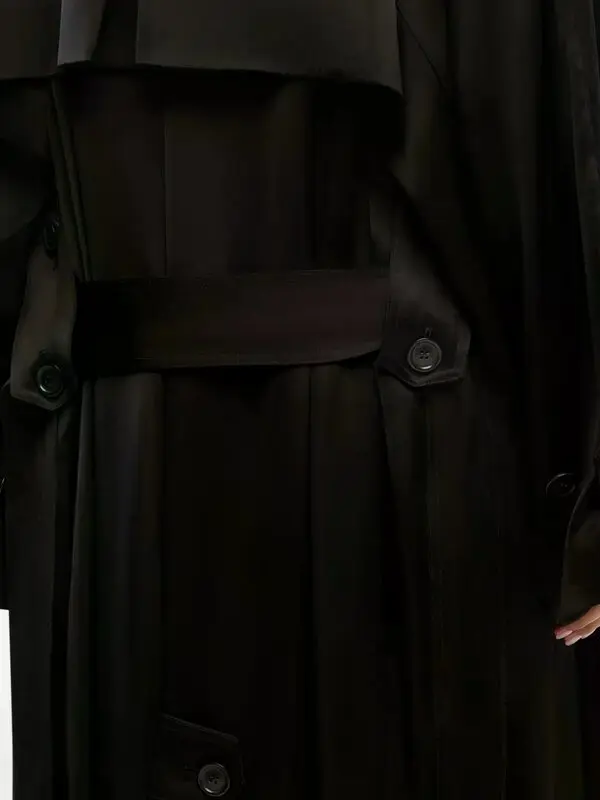 Another Tomorrow Satin-finish Trench Coat