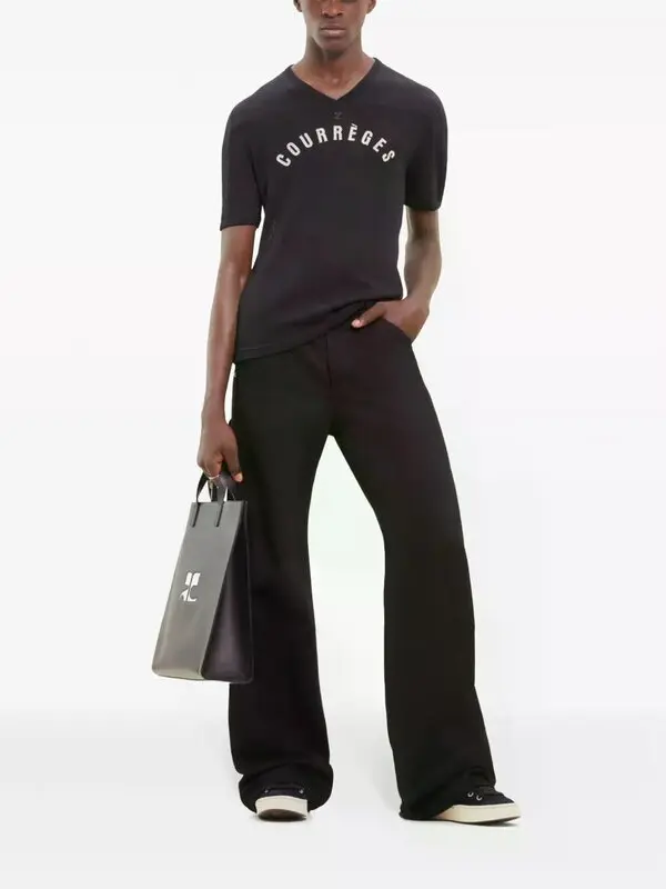 COURREGES Logo-print Mesh T-shirt