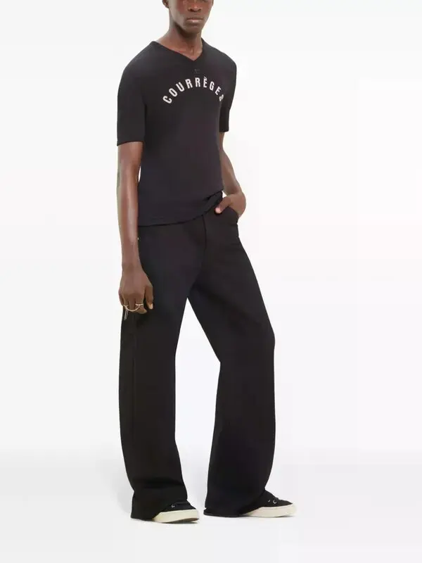 COURREGES Logo-print Mesh T-shirt