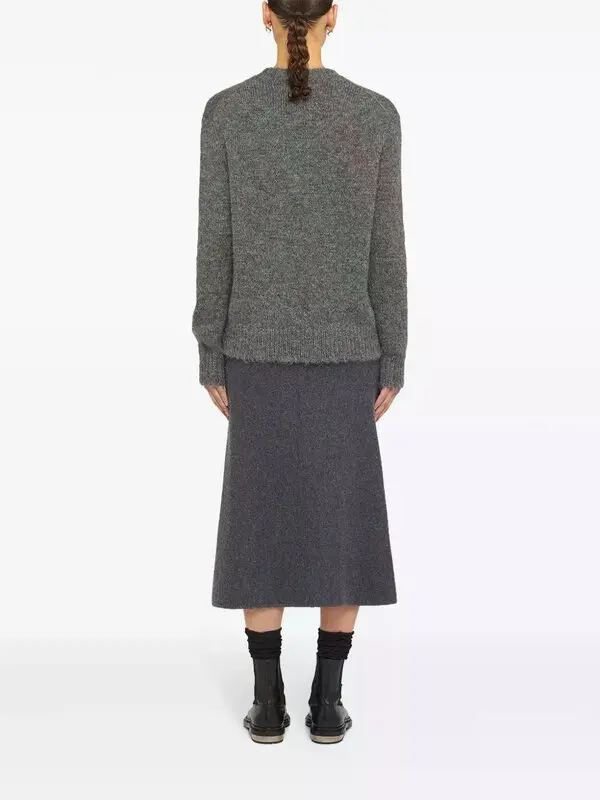 JIL SANDER Wool A-line Midi Skirt
