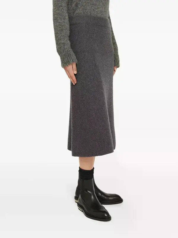 JIL SANDER Wool A-line Midi Skirt