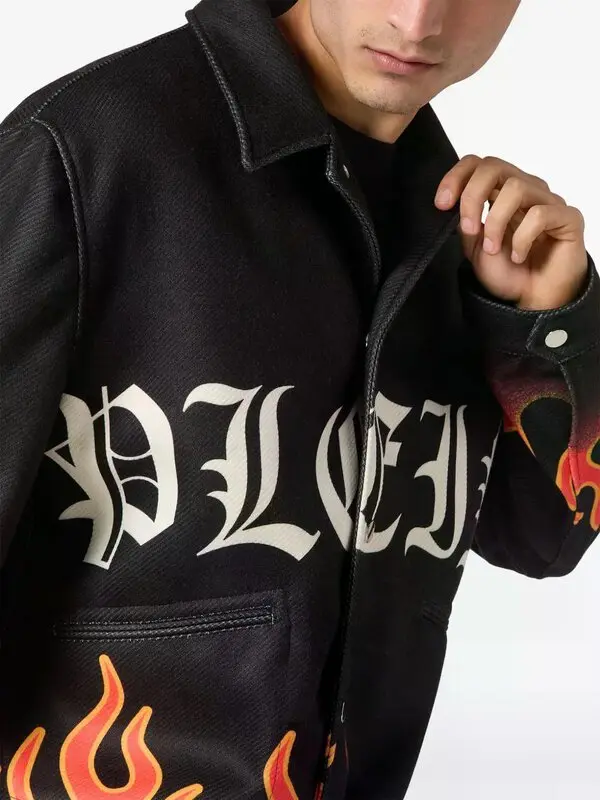Philipp Plein Flame Print Bomber Jacket