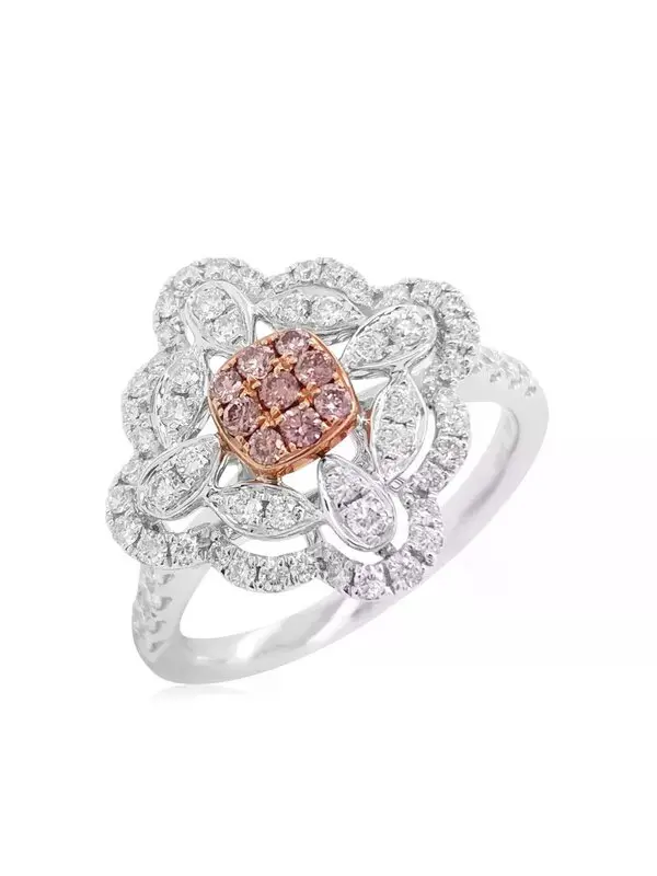 HYT JEWELRY 18kt Rose Gold And Platinum Diamond Ring - Silver