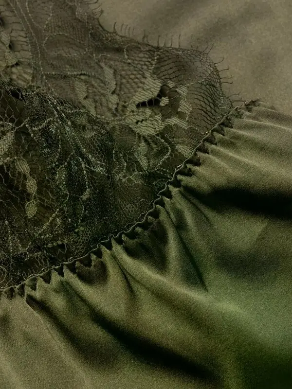 FLEUR OF ENGLAND Ingrid Silk Babydoll - Green
