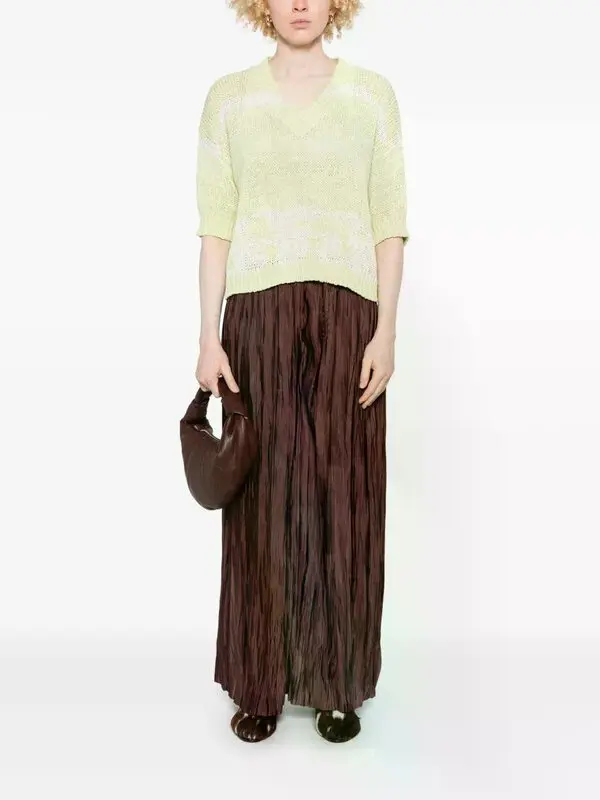 ROBERTO COLLINA V-neck Tie-dye Knit Sweater
