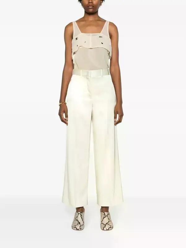 JIL SANDER High-rise Twill Palazzo Trousers