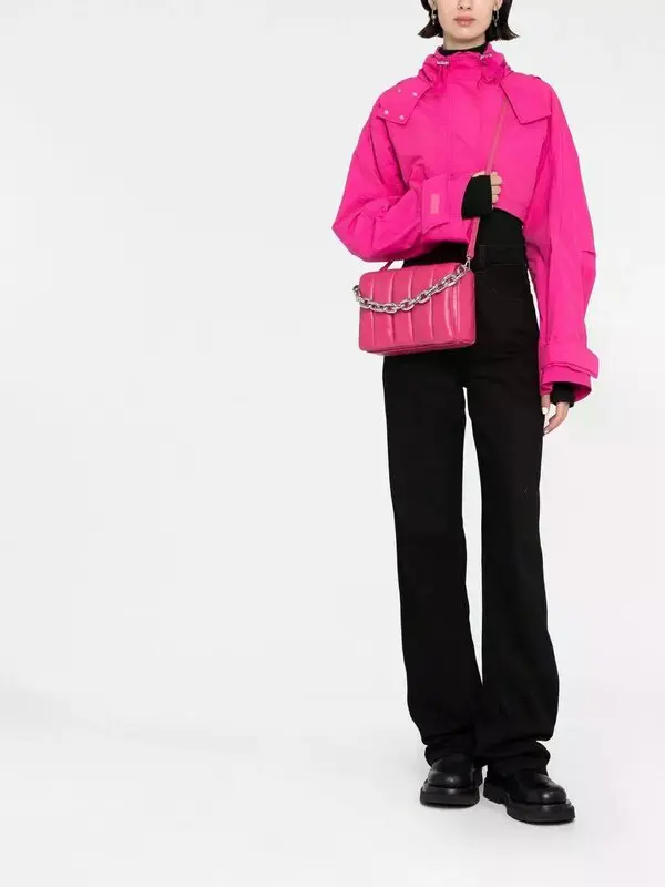 STAND STUDIO Hera Quilted Leather Clutch Bag - Pink