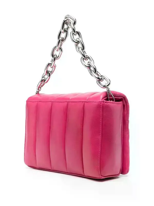 STAND STUDIO Hera Quilted Leather Clutch Bag - Pink