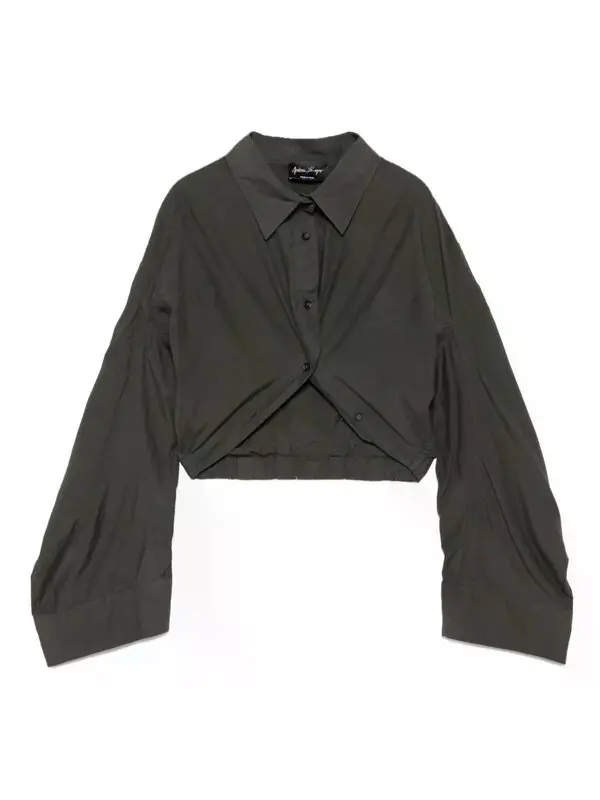 Andrea Ya'aqov Cropped Shirt With Front Button Fastening - Grey