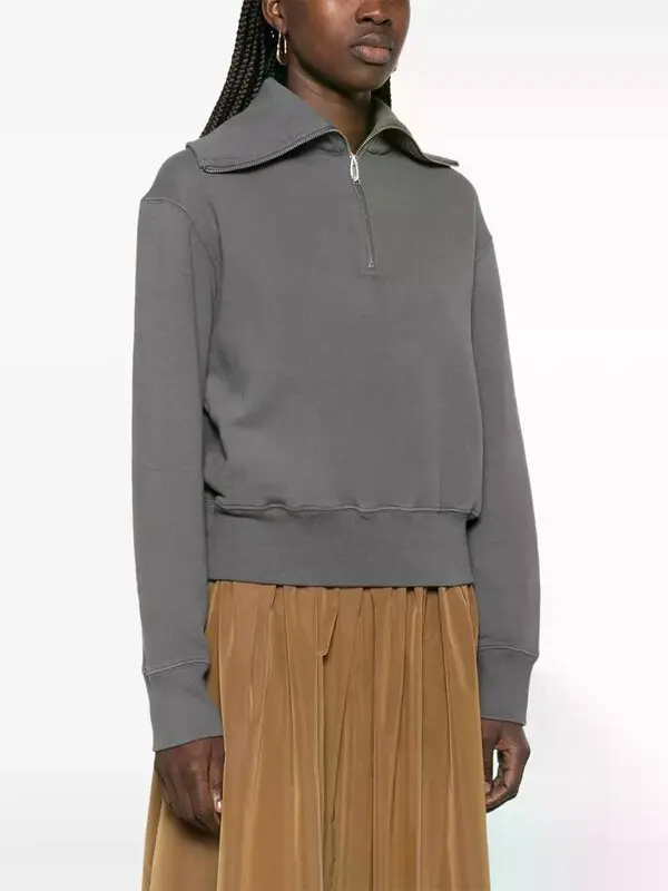 AUTRY Zip-up Sweatshirt With Stand Collar And Ribbed Details