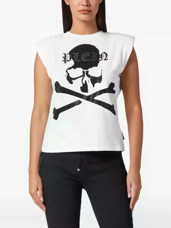 Philipp Plein Rhinestone Skull Embellished Tank Top