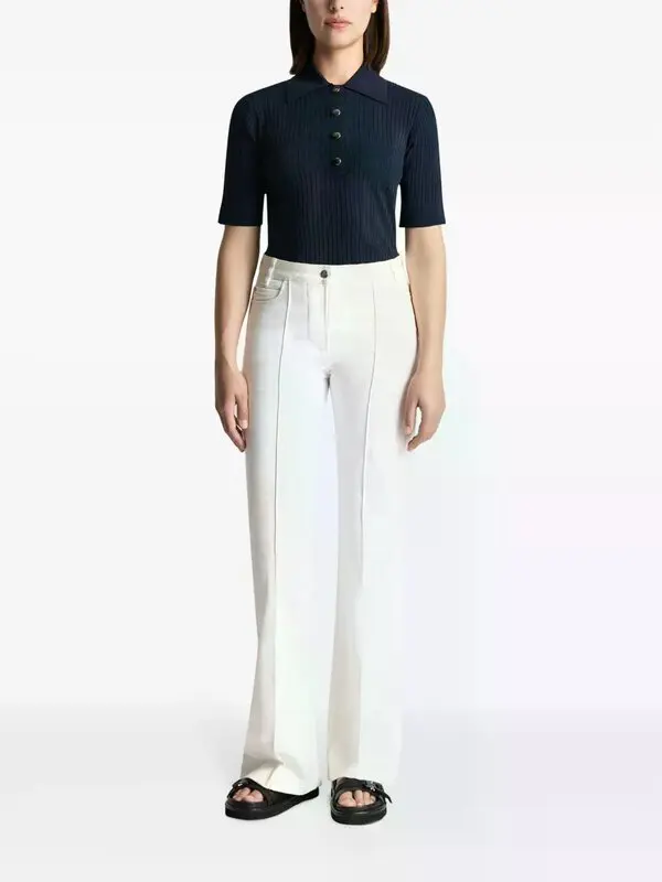 Fusalp Vela Ribbed Knit Polo Top - Blue