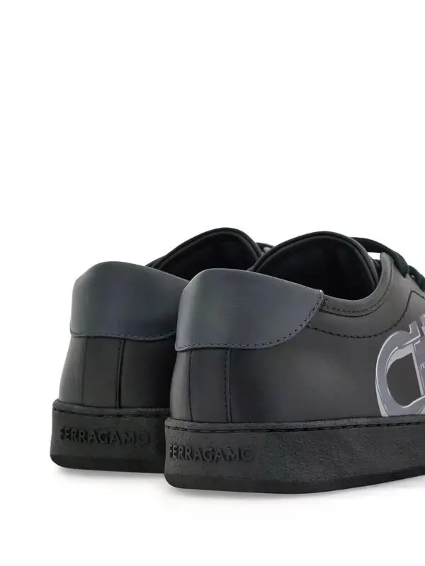 FERRAGAMO Double Gancini Leather Sneakers