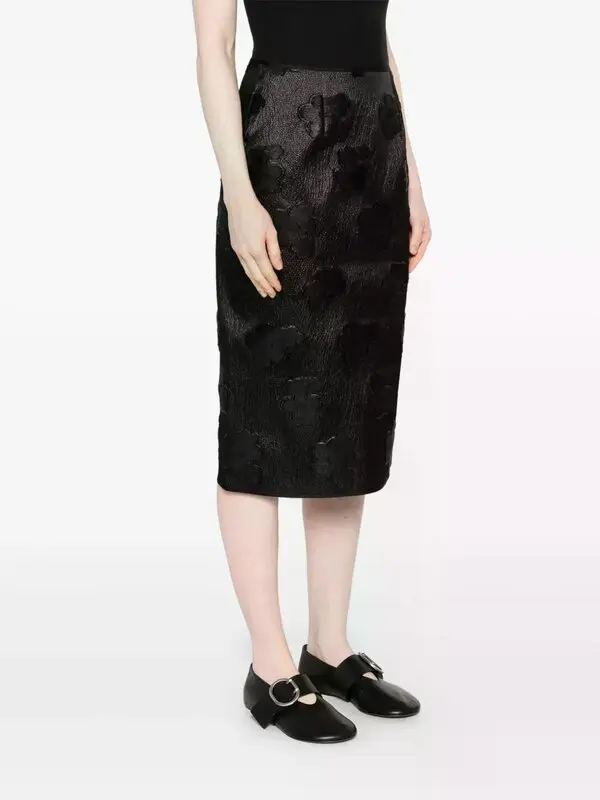 Cecilie Bahnsen Allegra Skirt With Floral Jacquard And Lace-up Detail