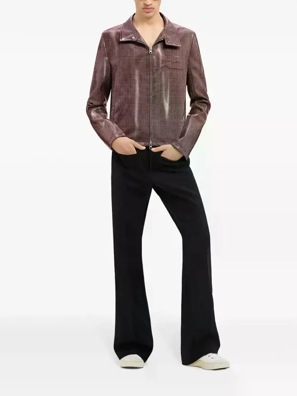 COURREGES Shaded Logo Patent Biker Jacket