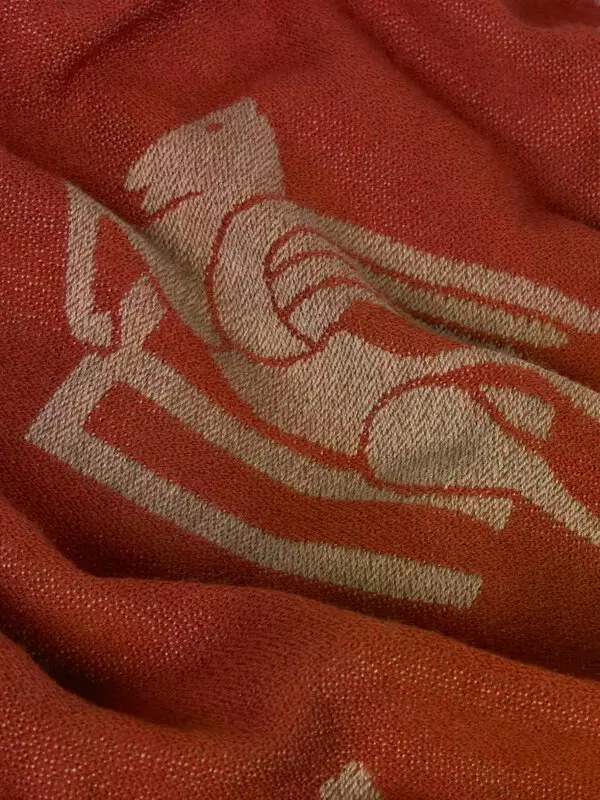 Etro Logo-jacquard Wool Throw Blanket - Red