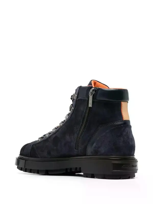 Santoni Suede Lace-up Boots